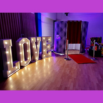 Photo Booth and Giant Love Letters - Wedding DJ and Equipment Hire in ...
